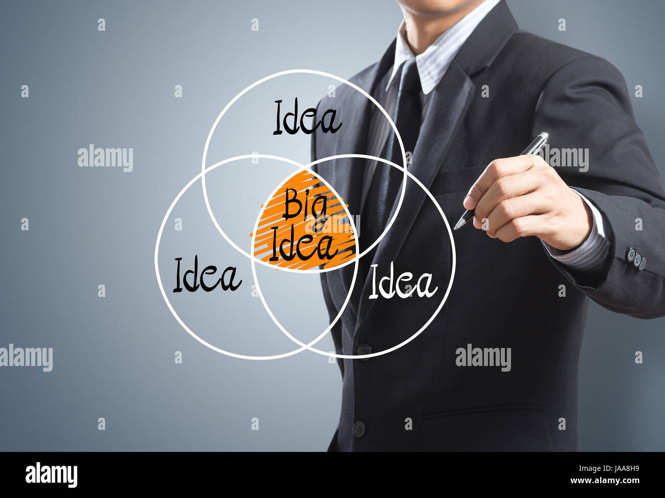 Businessman drawing big idea concept Stock Photo - Alamy