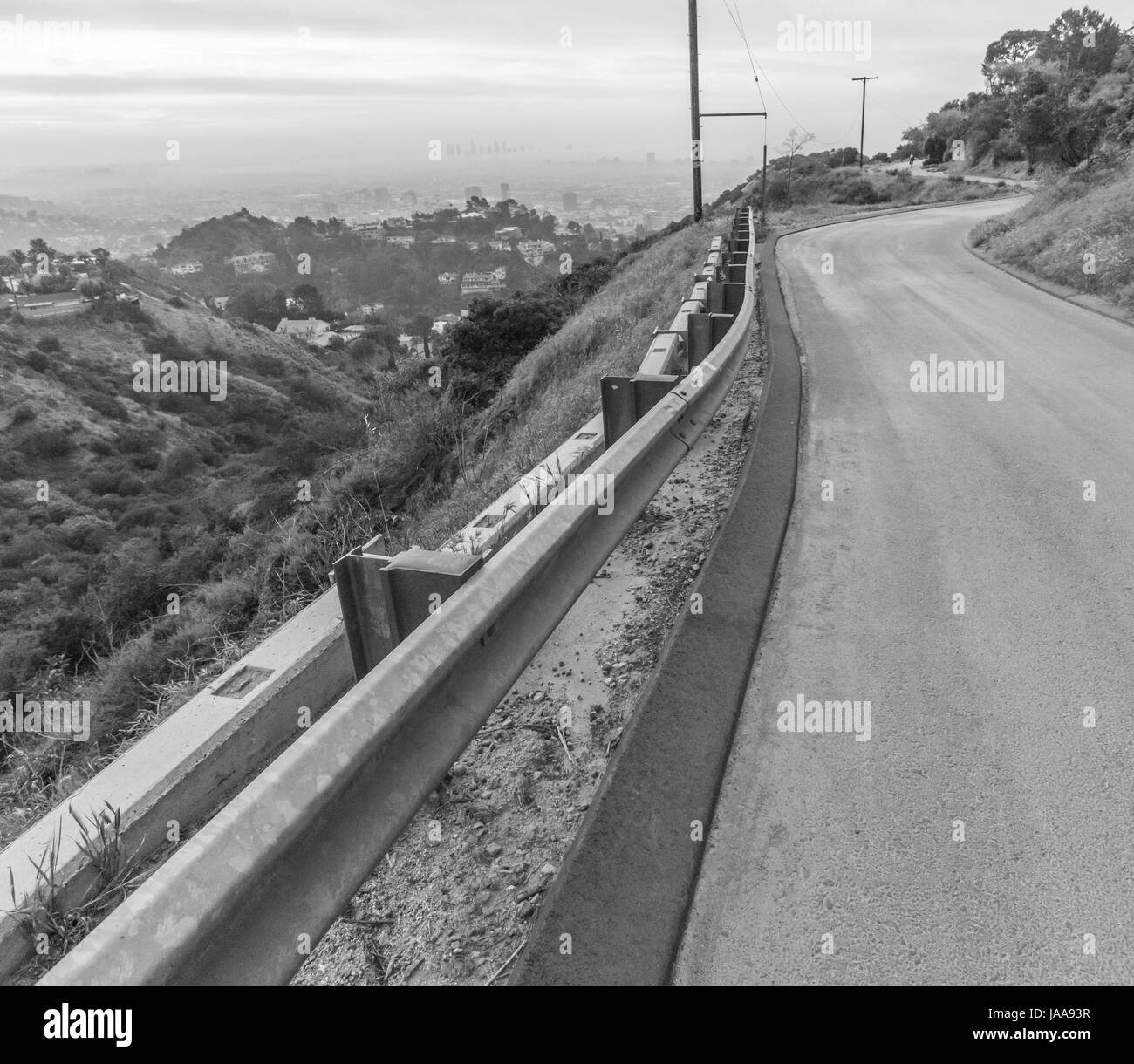 Runyon canyon view Black and White Stock Photos & Images - Alamy