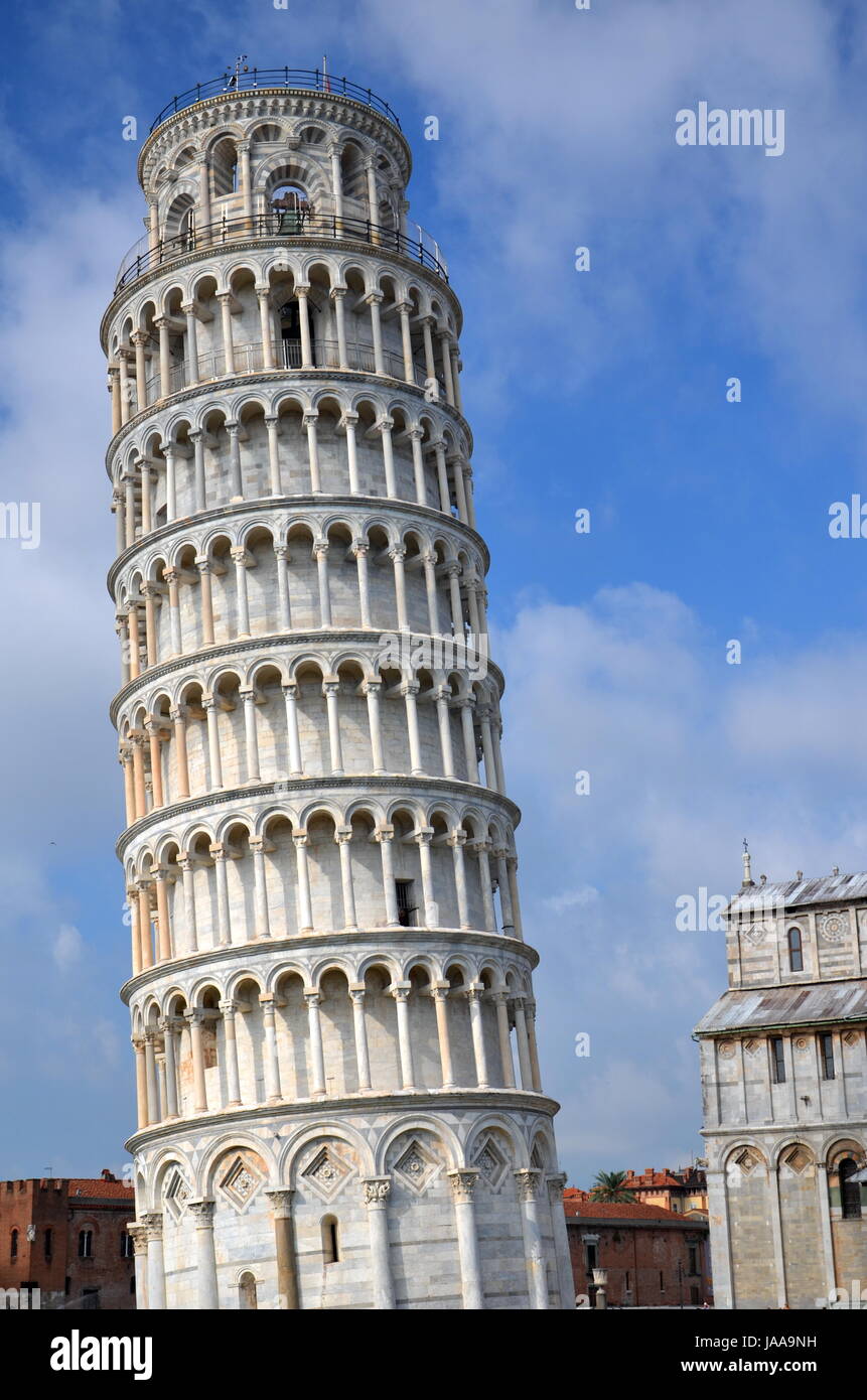 tower, famous, cloud, tuscany, pisa, firmament, sky, leaning, italy ...