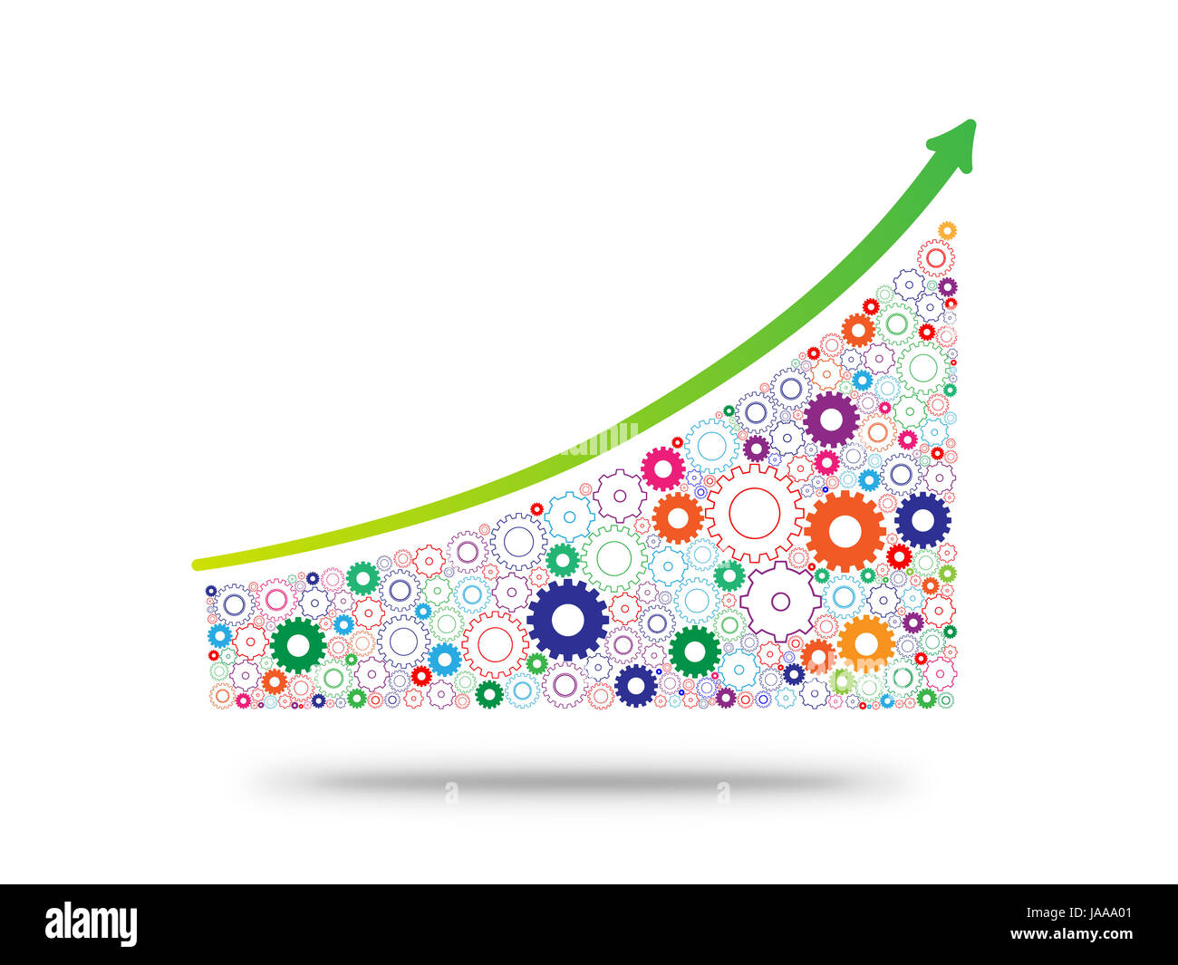 Growing economy and industry represented by gears as a symbol of ...