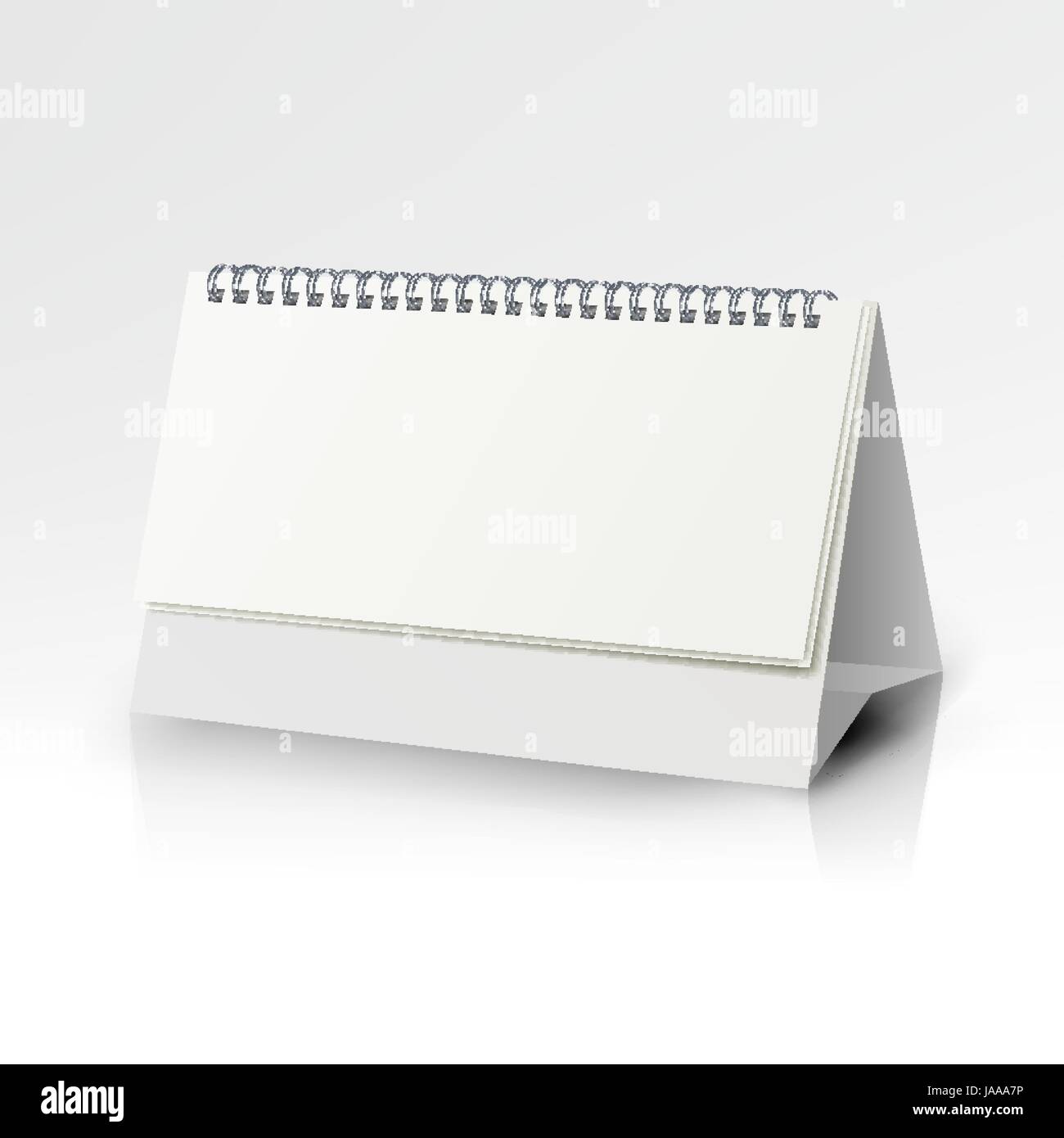 White Blank Paper Desk Spiral Calendar. Spiral Calendar Vector Template ...