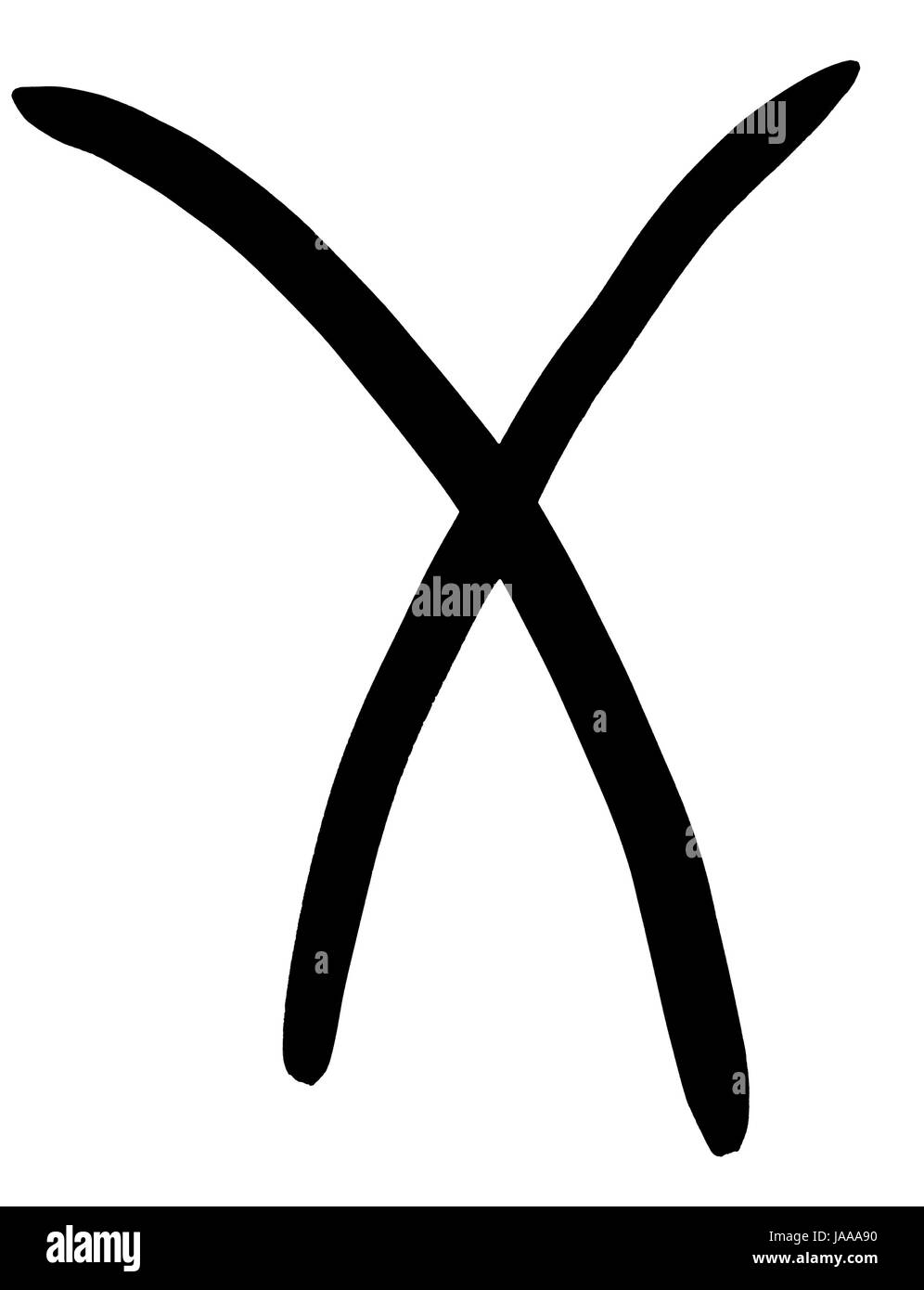 letter X hand written in black ink on white background Stock Photo - Alamy