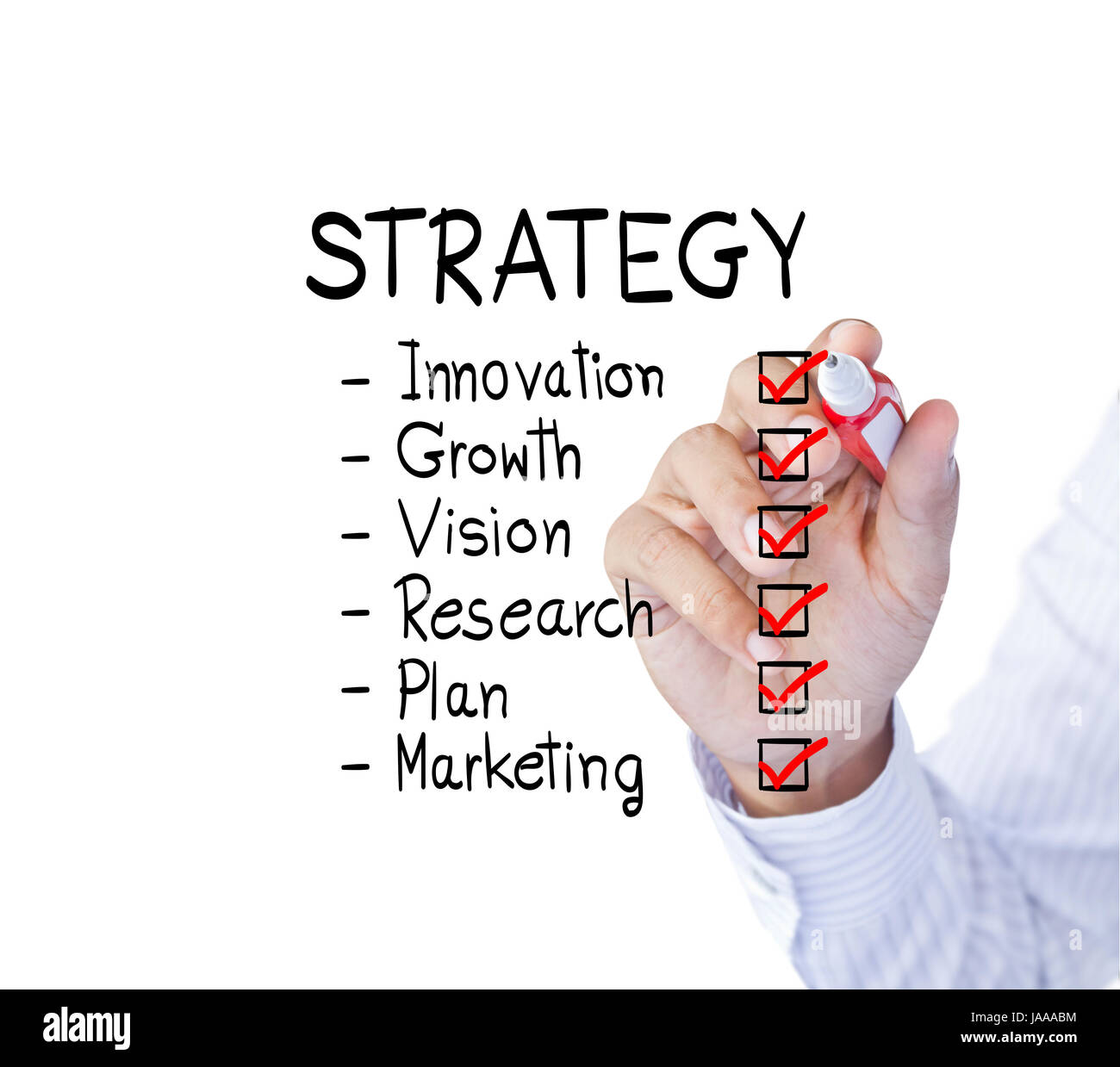 Businessman writing strategy concept Stock Photo - Alamy