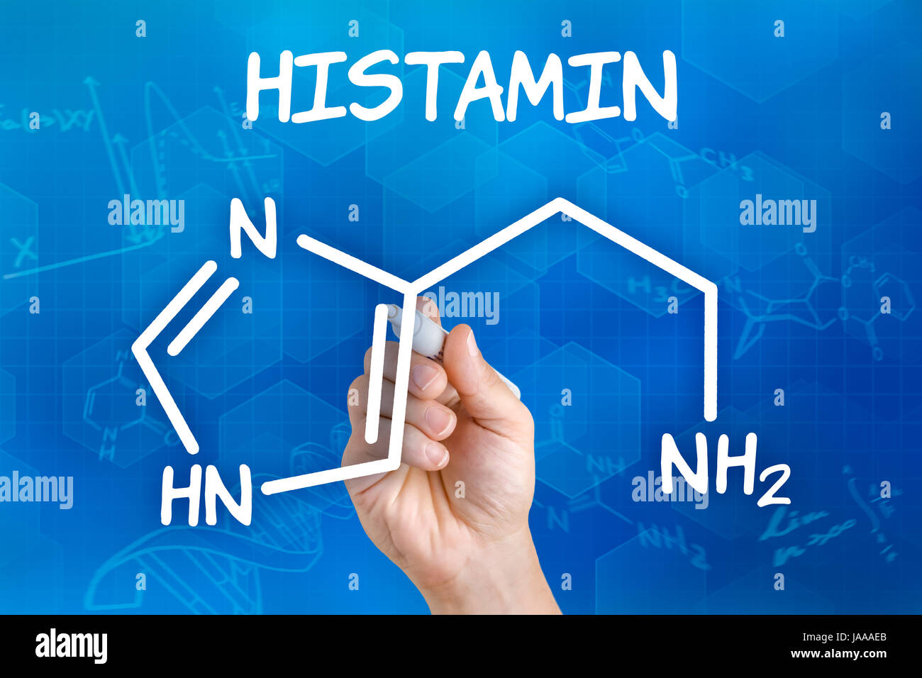 hand draws chemical structural formula of histamine Stock Photo - Alamy