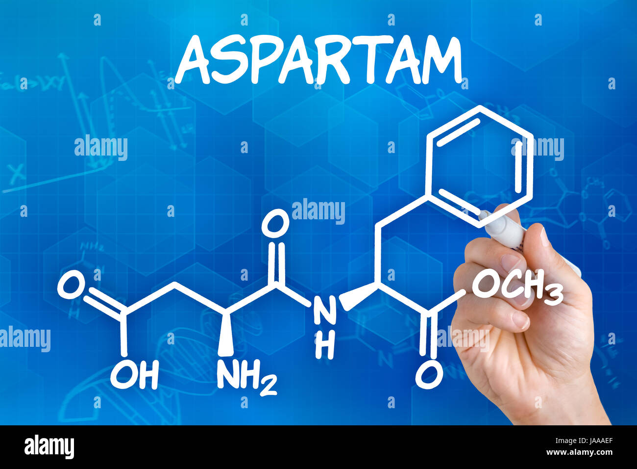 hand draws chemical structural formula of aspartame Stock Photo - Alamy