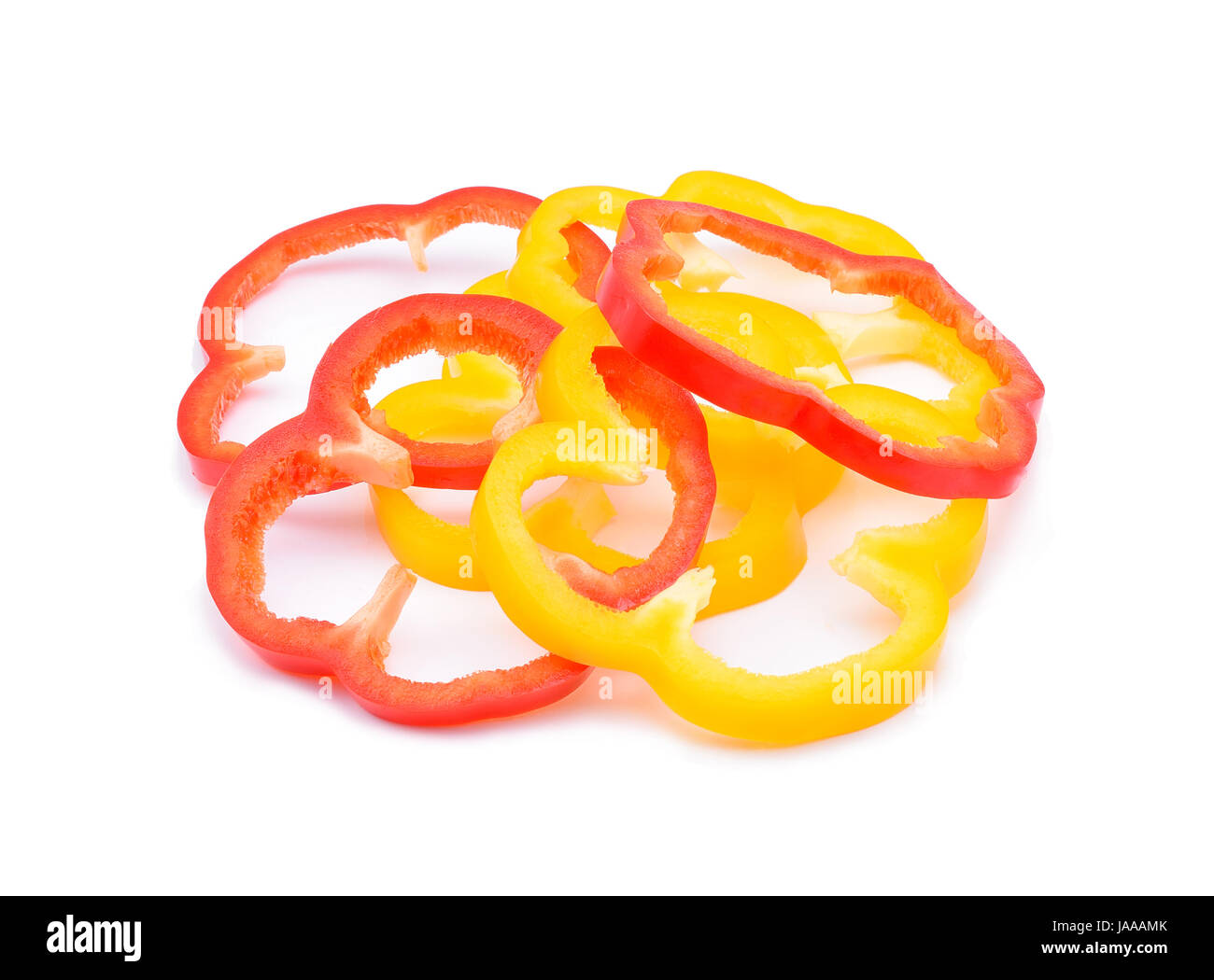 Sliced pepper isolated on white background Stock Photo - Alamy