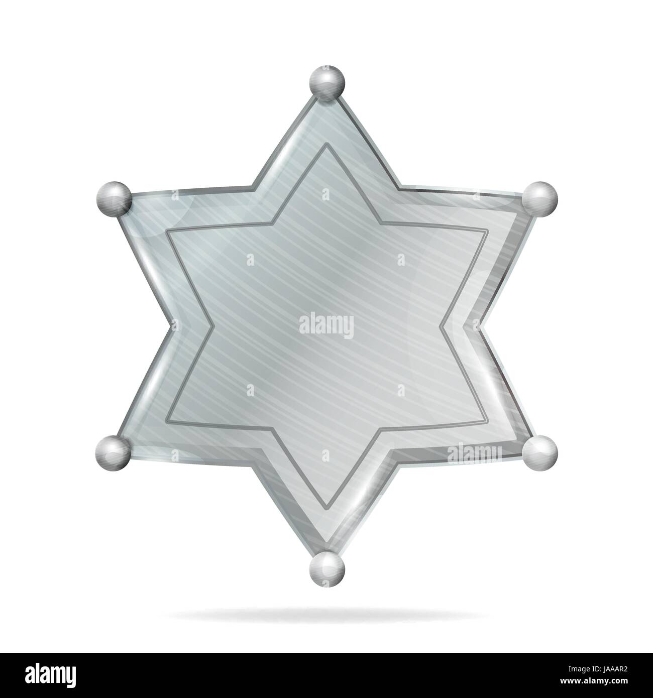 Sheriff Badge Star Vector. Realistic Blank Of Metal Sheriff Badge Star ...