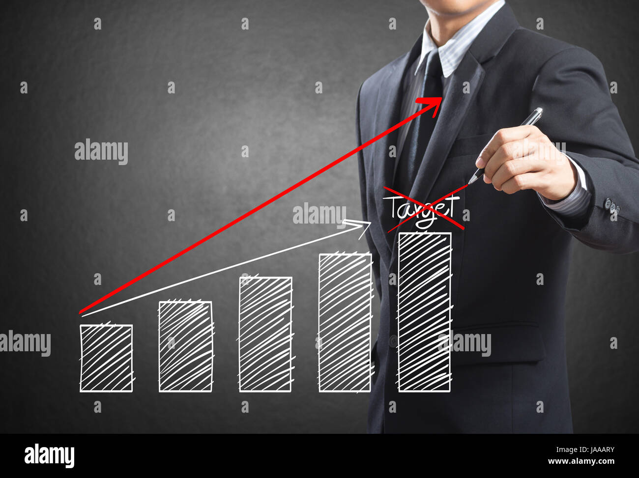 Business man drawing a growth chart, Success in business concept Stock ...
