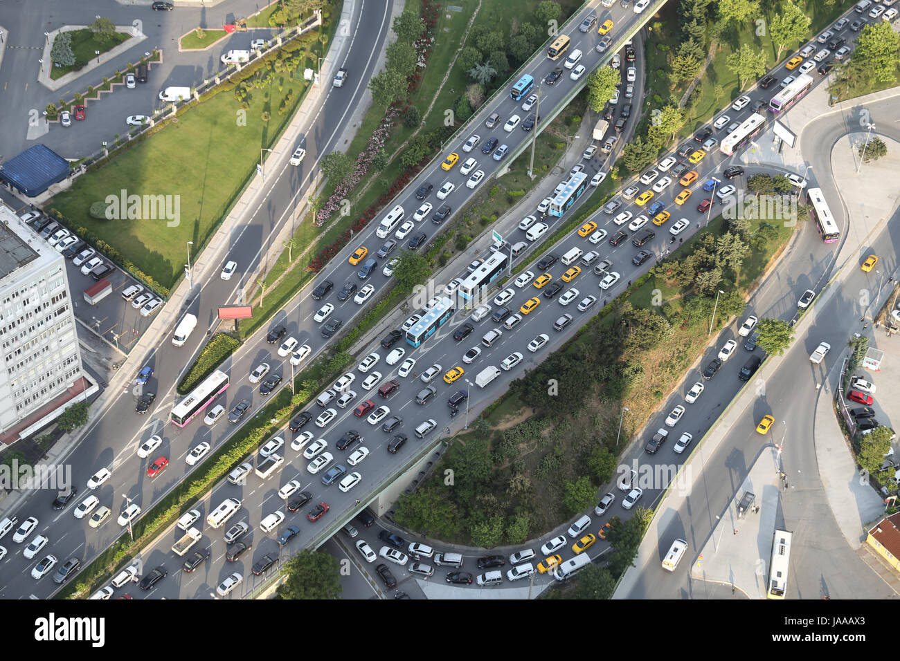 Aerial View of Highway in Istanbul city Stock Photo - Alamy