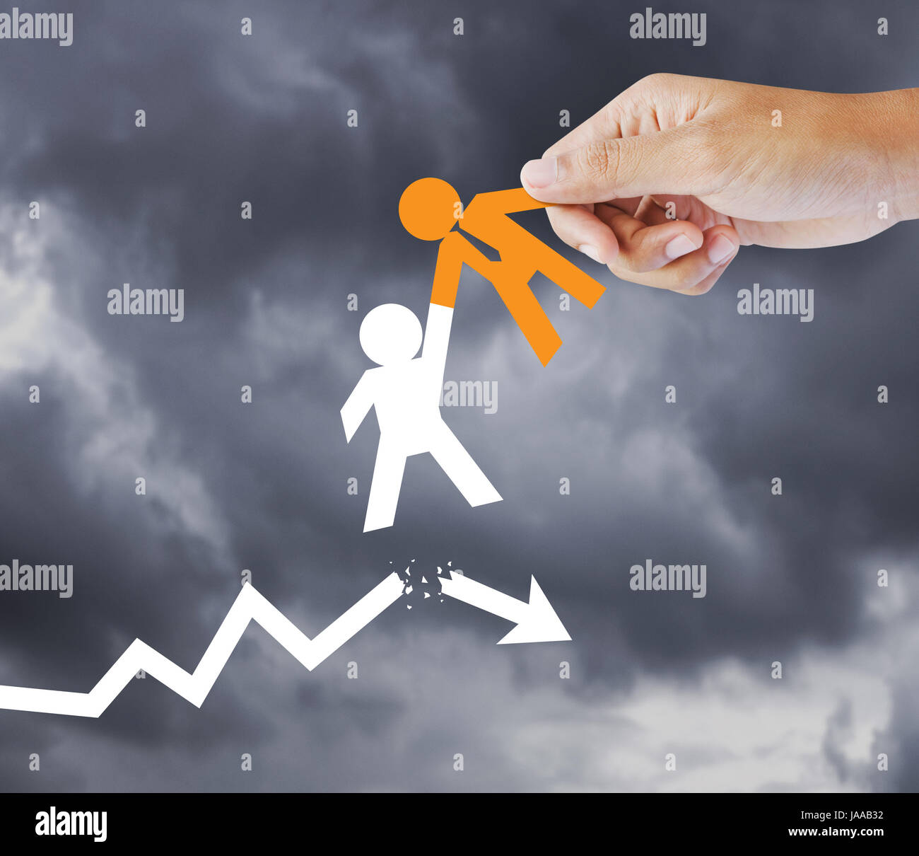 Leader helping a businessman from crisis, leadership concept Stock ...