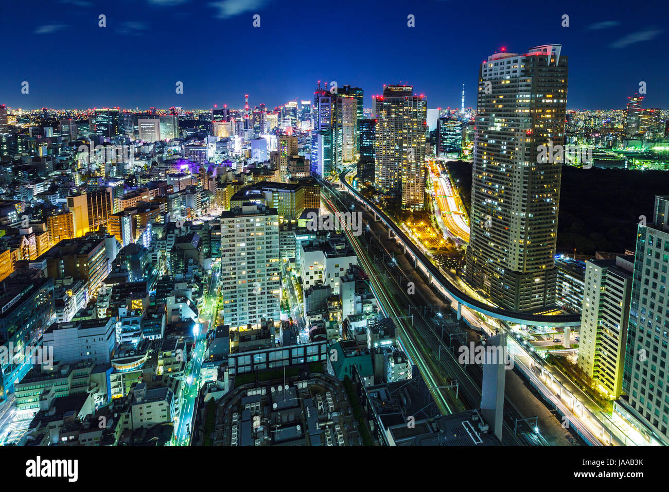 Tokyo cityscape at night Stock Photo - Alamy