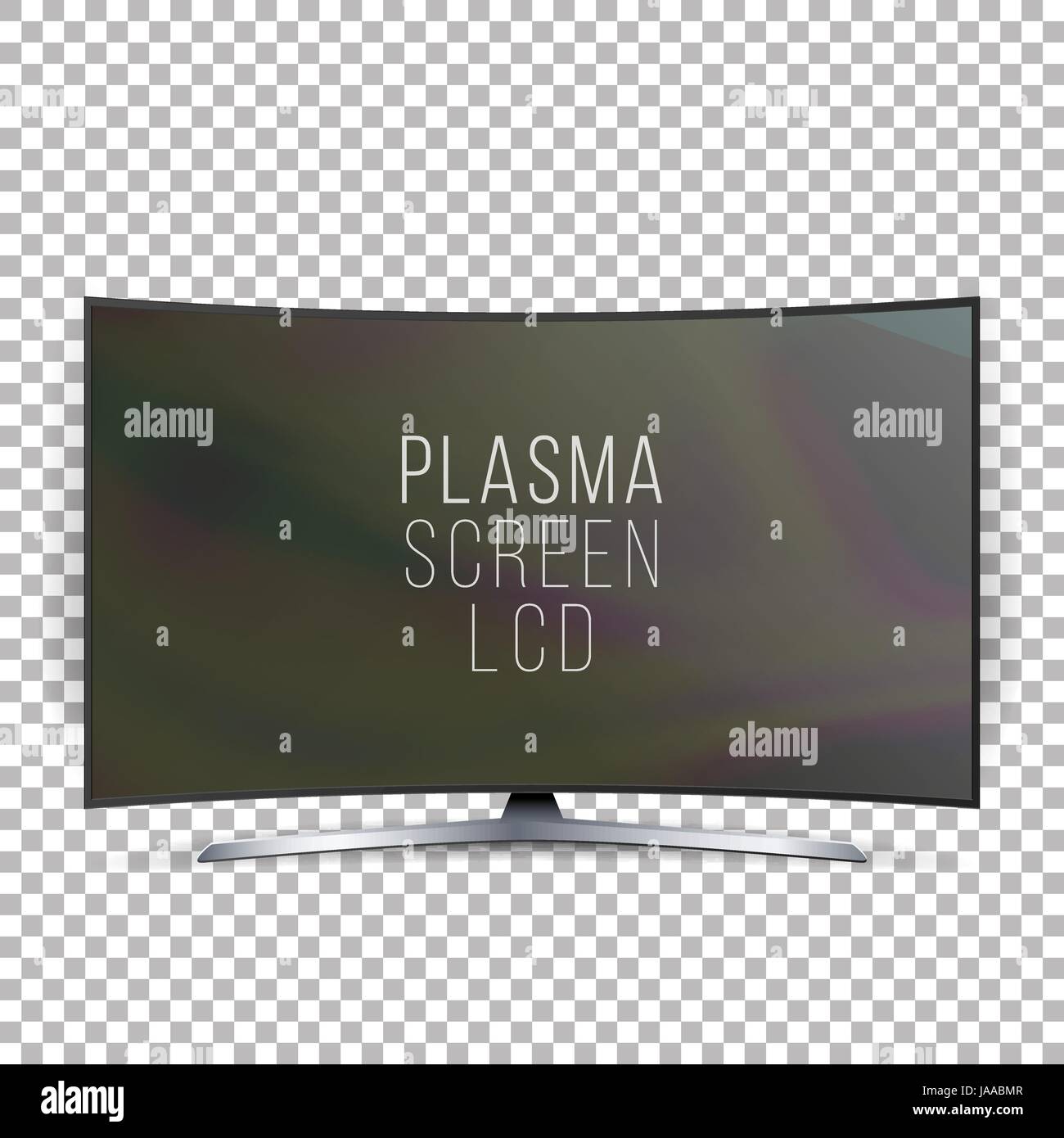 Screen Lcd Plasma Vector. Curved TV Modern Blank Led Screen Panel Isolated On White Background ...