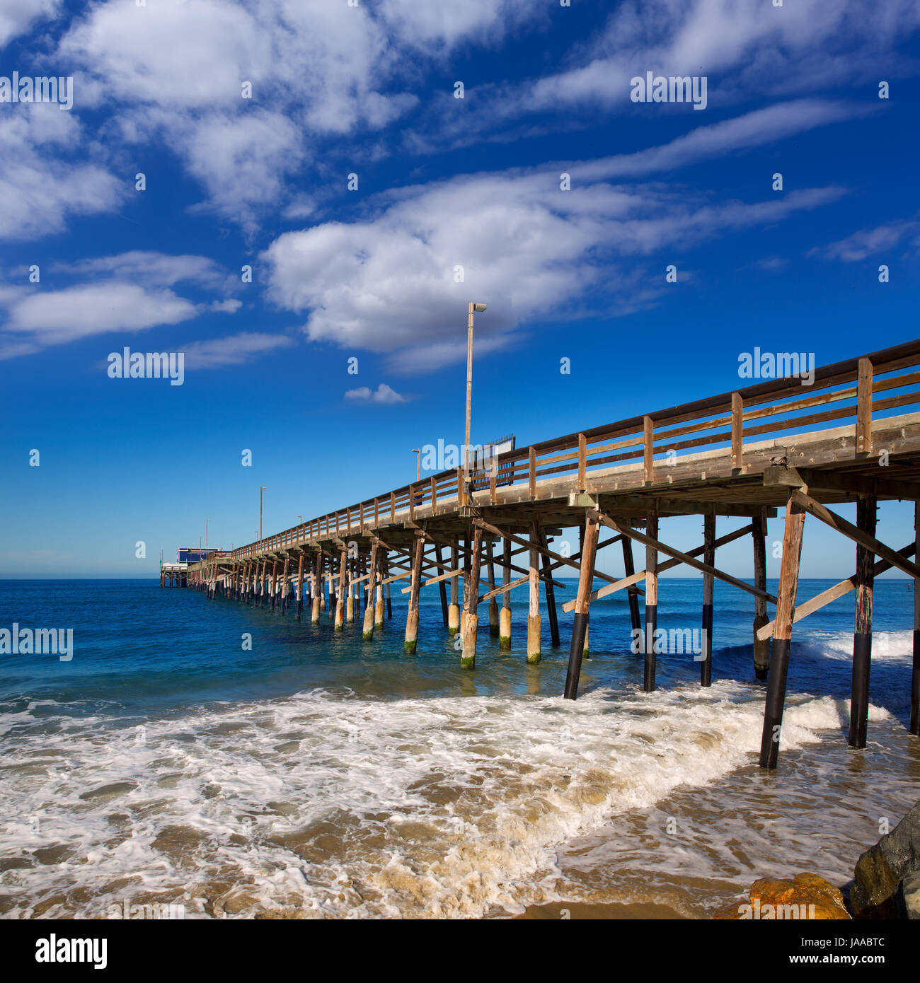 Newport pier beach in California USA surf spot Stock Photo - Alamy