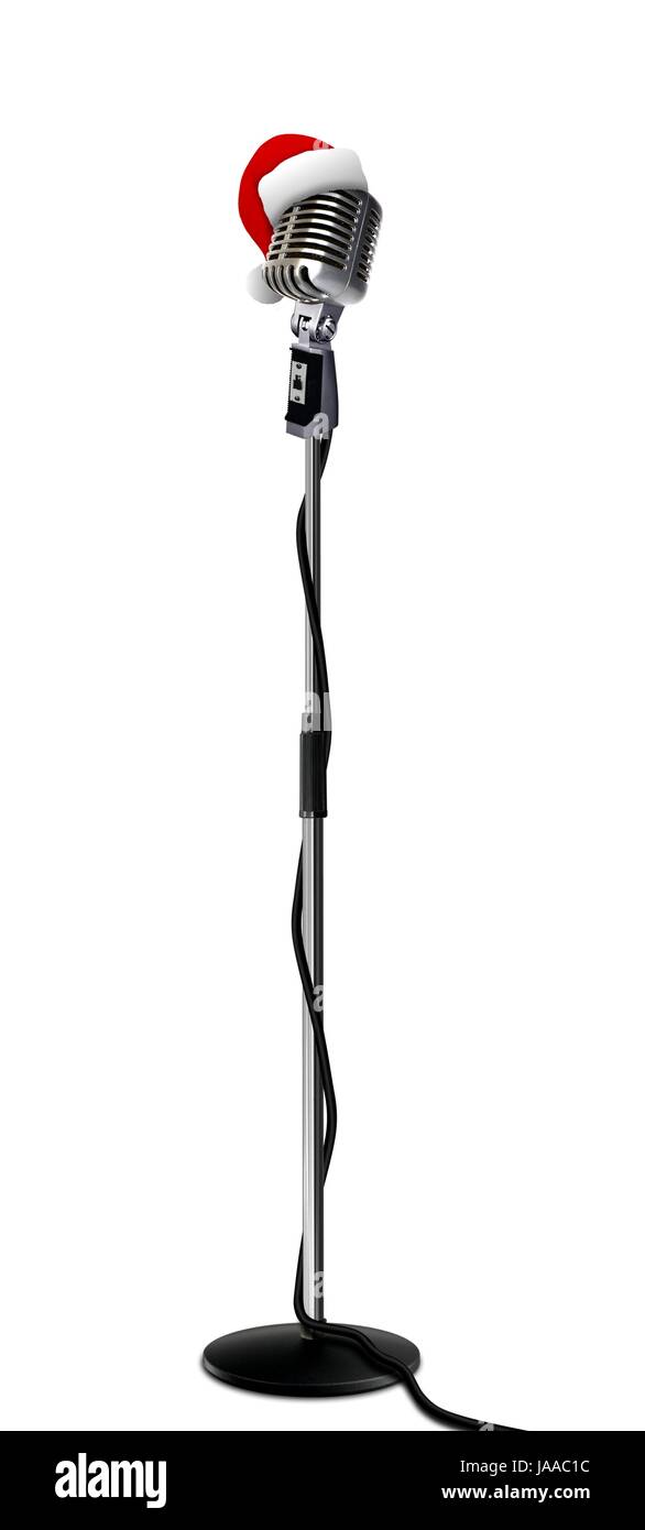 Retro microphone santa hat hi-res stock photography and images - Alamy