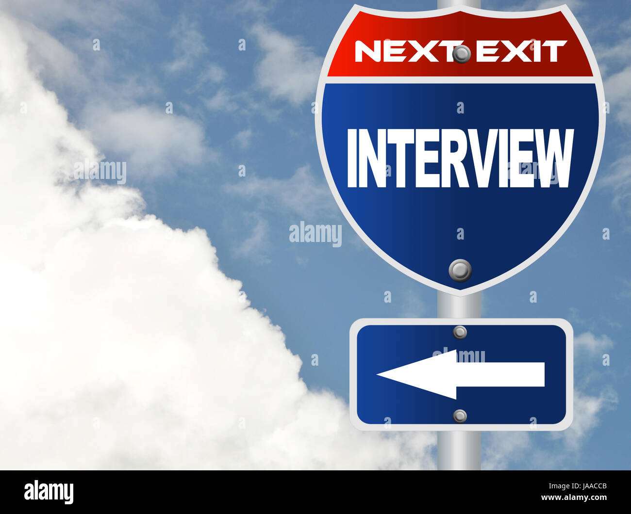Interview road sign Stock Photo - Alamy