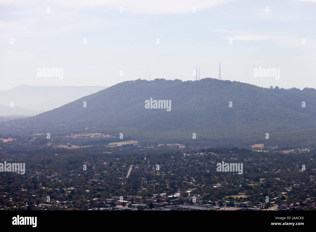 Aerial view of hillside city Stock Photo - Alamy