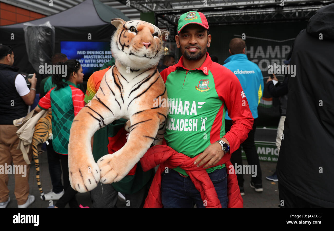 A Bangladesh fan with stuffed tiger at The Oval ahead of the ICC ...