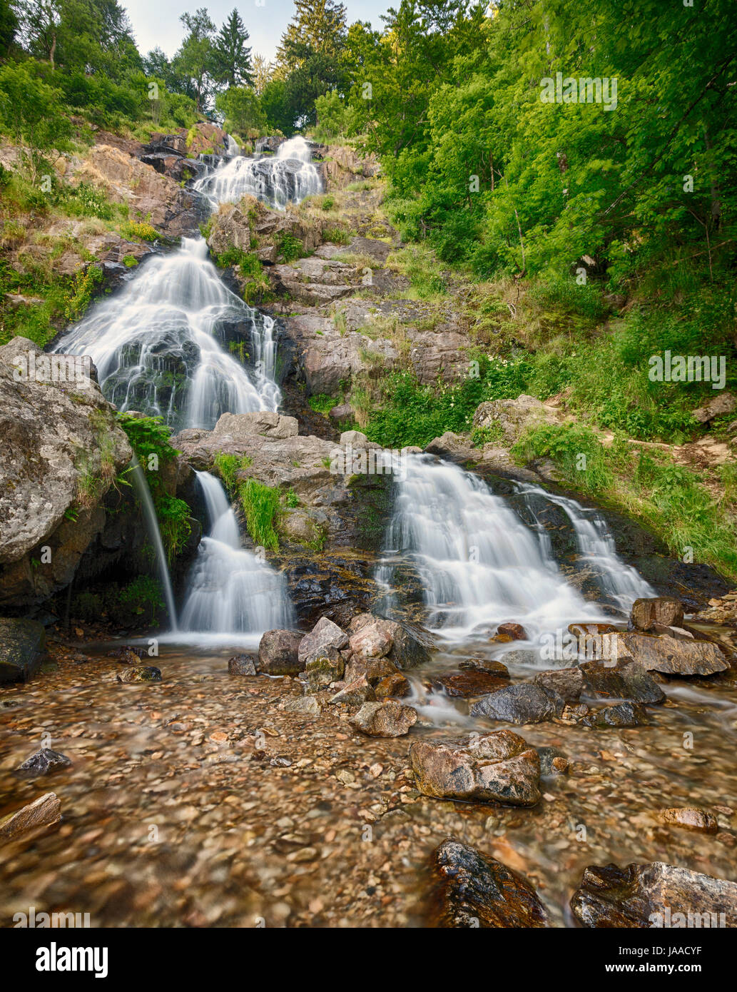 waterfall, germany, german federal republic, black forest, idyllic ...