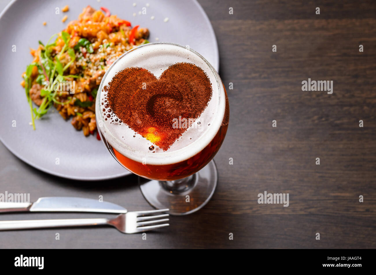 Loving dinner with beer Stock Photo - Alamy