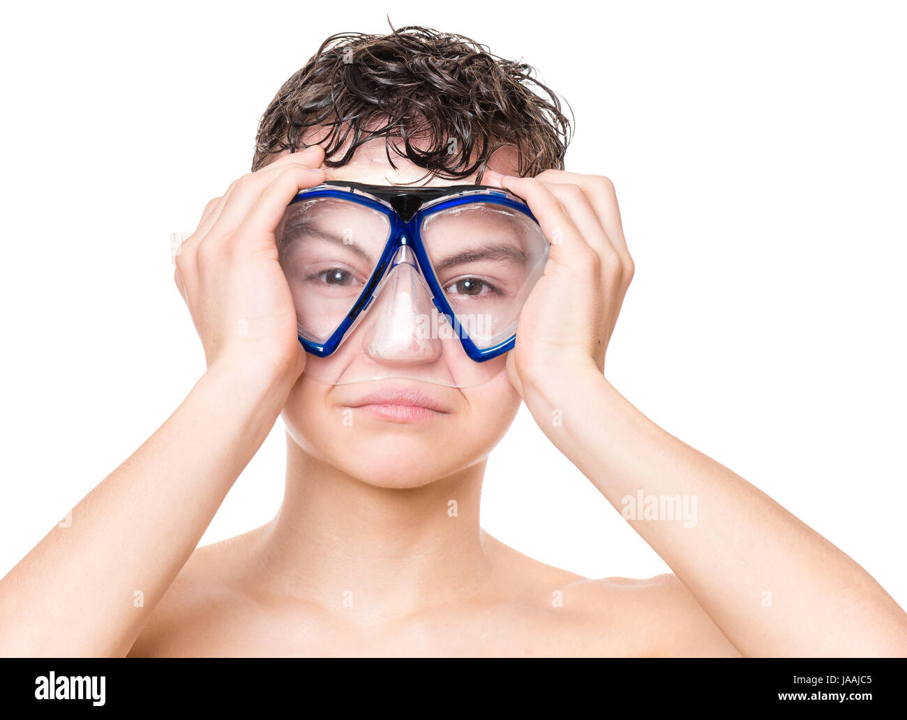 Diver face underwater diving mask hi-res stock photography and images ...