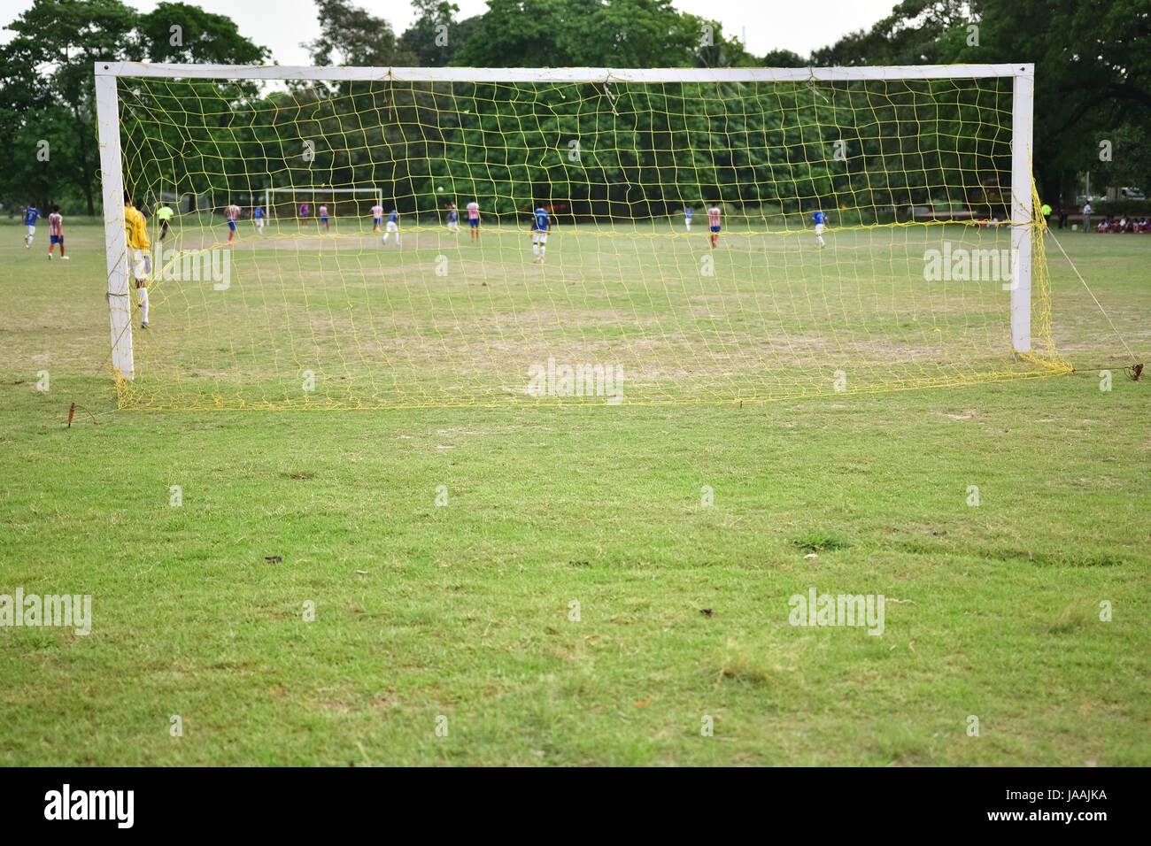 Soccer football field net goal pitch sport game fields hi-res stock ...