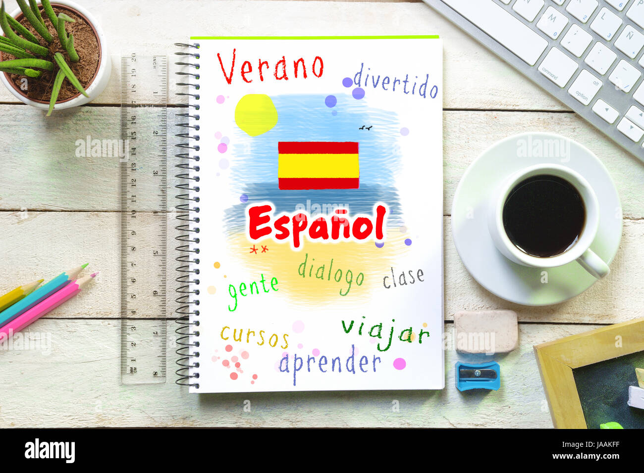 Spanish language writing words hi-res stock photography and images - Alamy