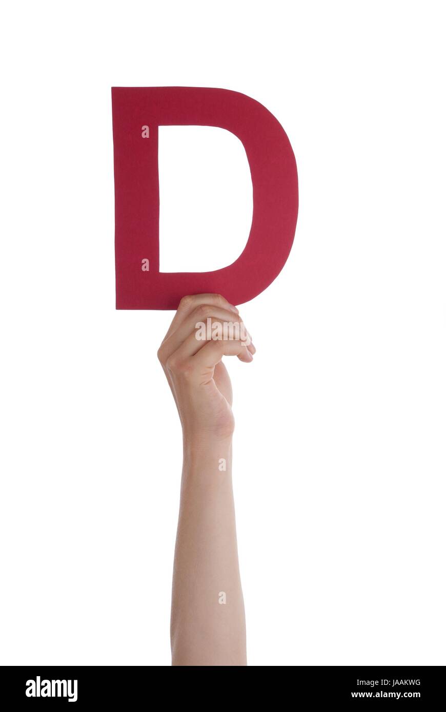 Hand With the Red Letter D, Isolated Stock Photo - Alamy