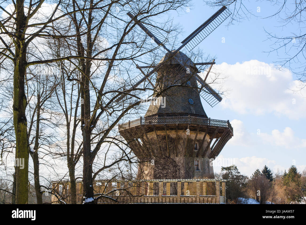 Old wind mill at the winter forest landscape in Germany Stock Photo - Alamy