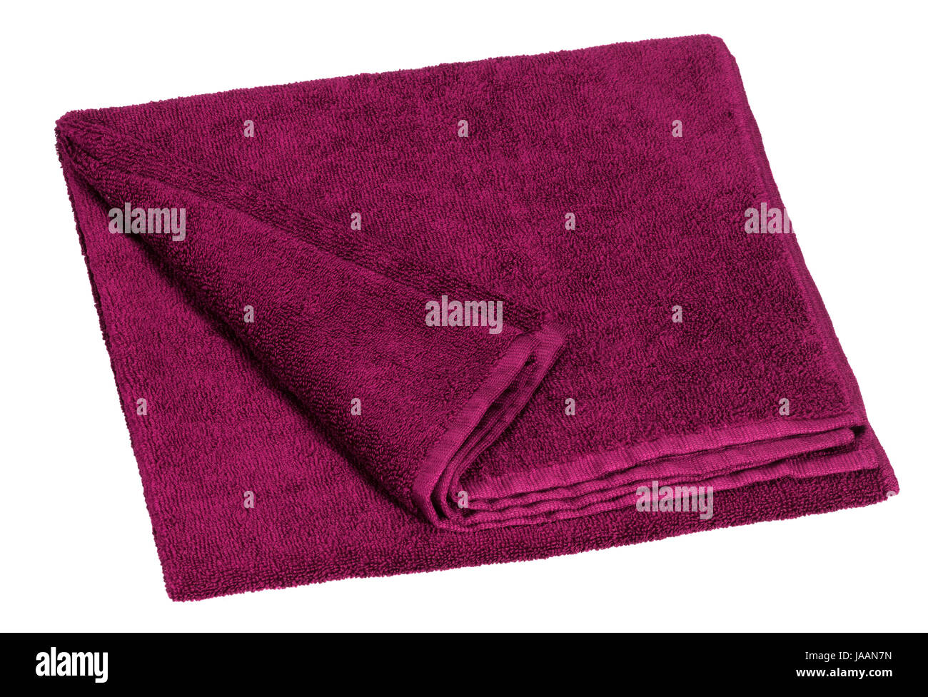a violet towel in white back Stock Photo - Alamy