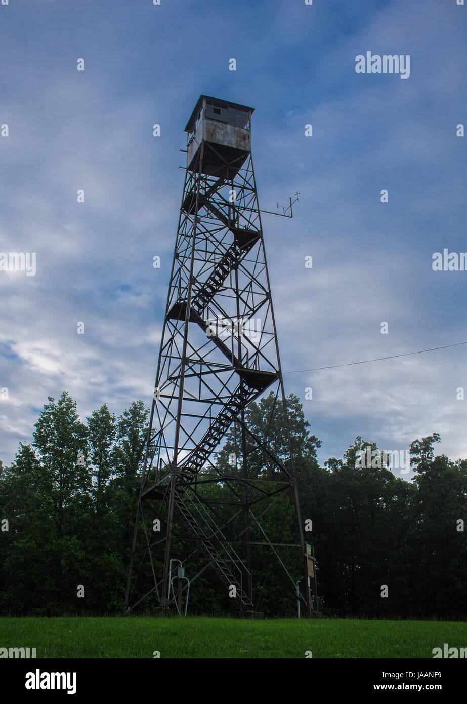 Old Historic Fire Tower on Mountain Top Stock Photo - Alamy