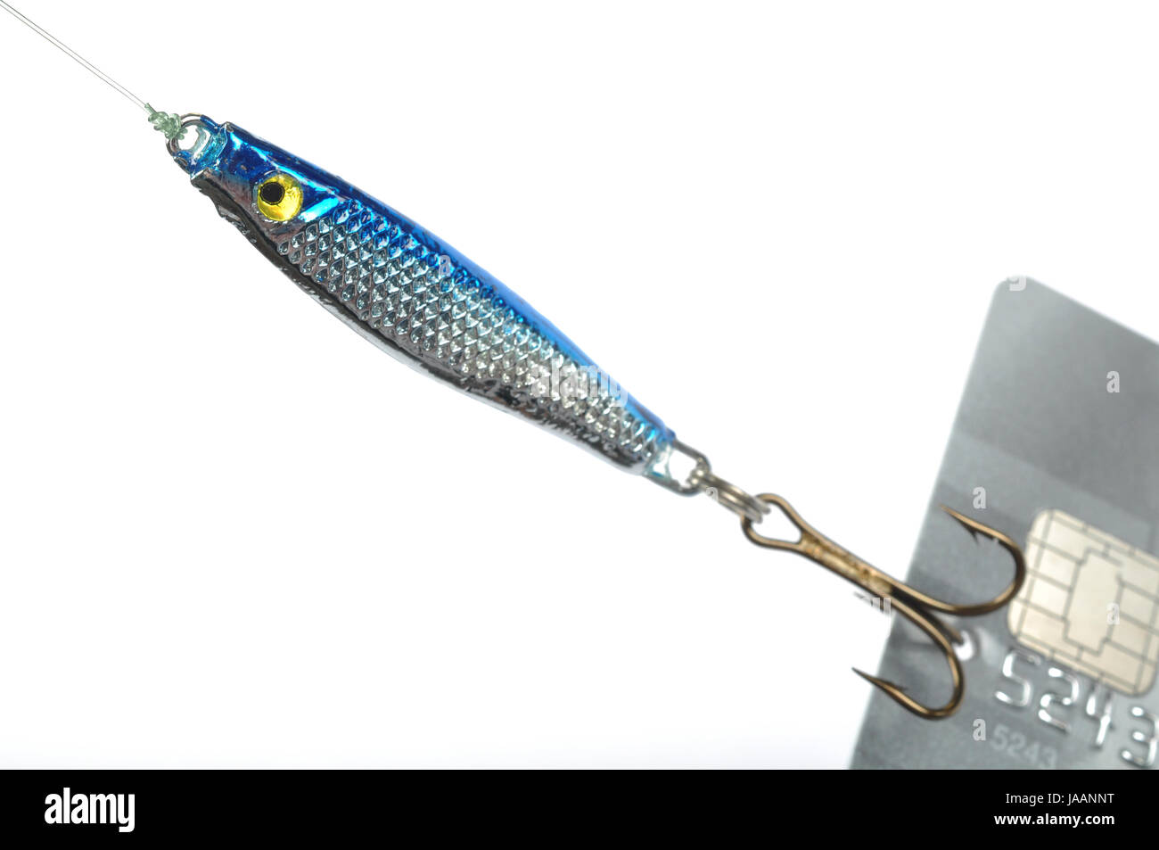 Credit card on fishing hook Stock Photo - Alamy