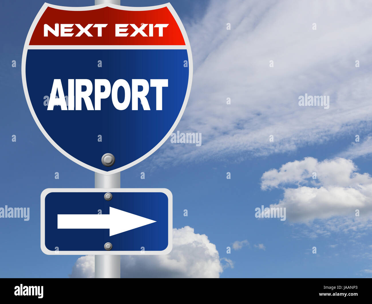 Airport road sign Stock Photo - Alamy
