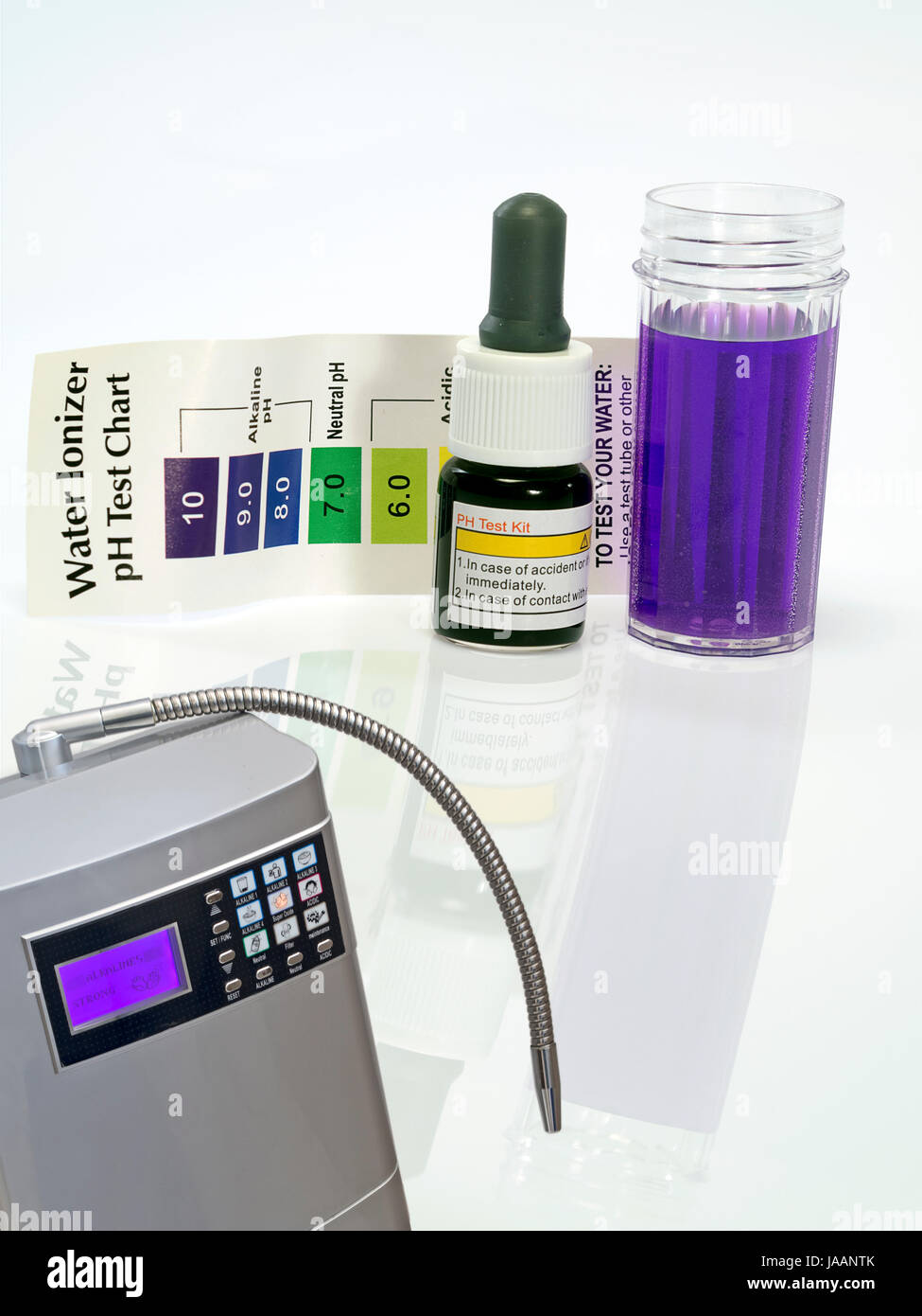 Alkaline water electric ionizer with test ph reagent Stock Photo - Alamy