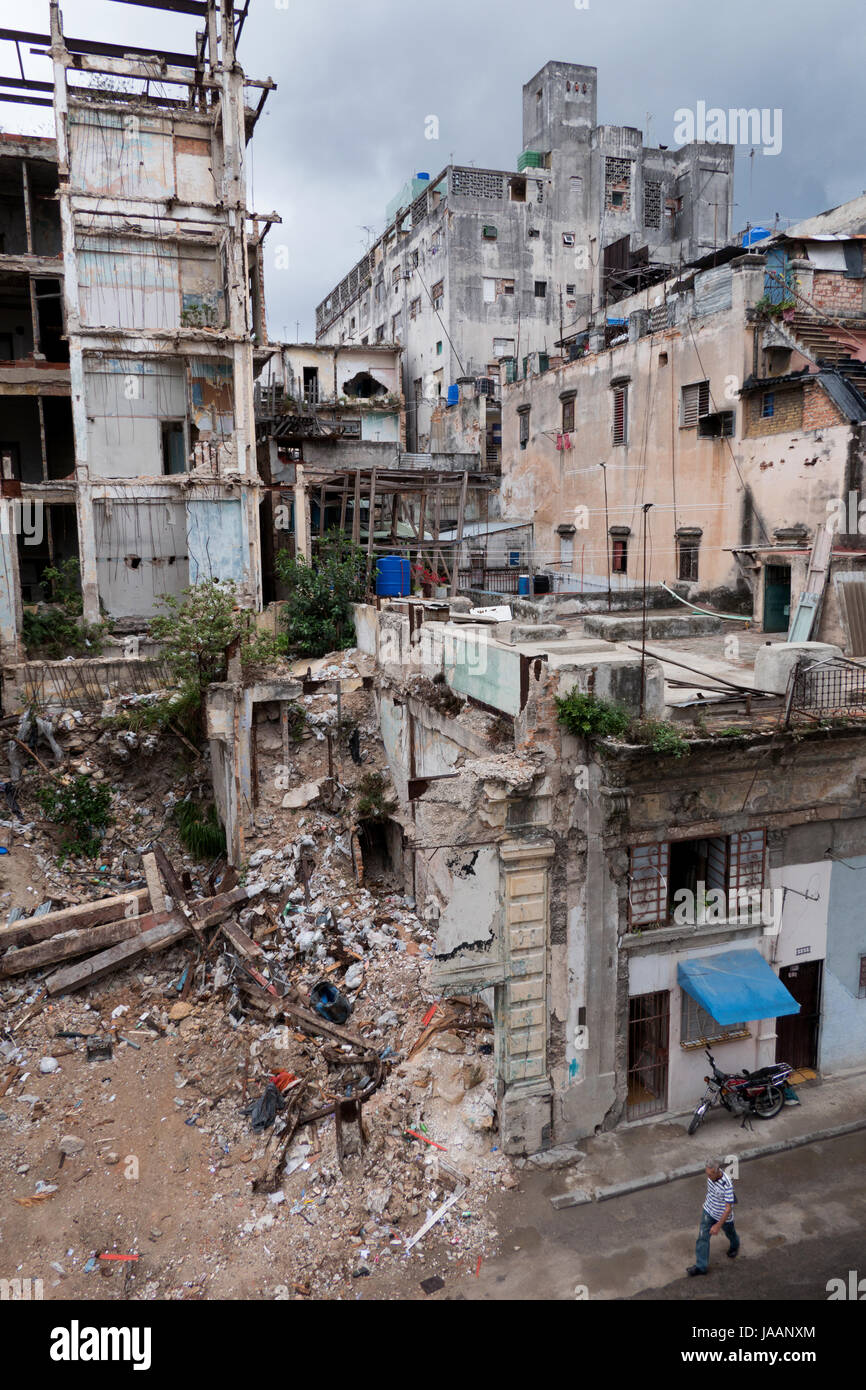 View of Old Havana, Cuba. Cuban city with architecture, residential ...