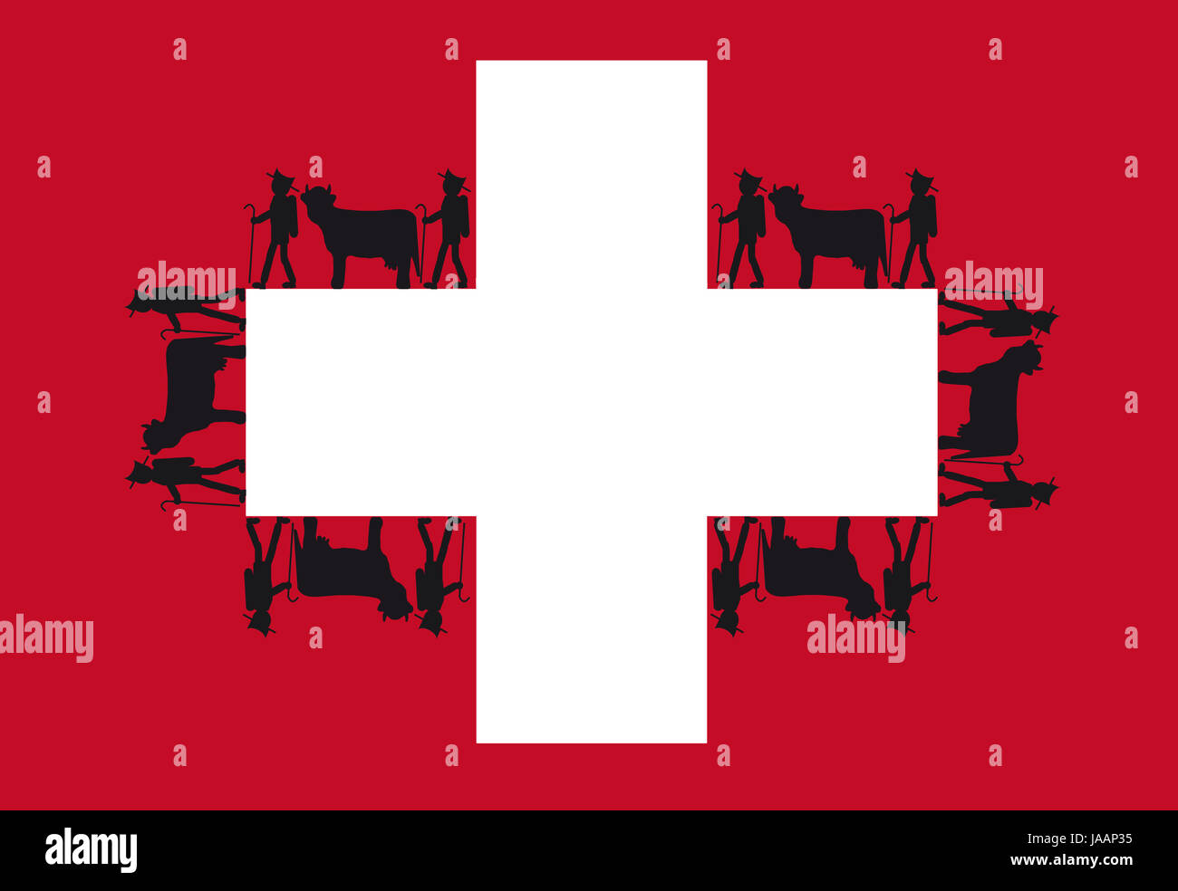 swiss flag with appenzeller Stock Photo - Alamy