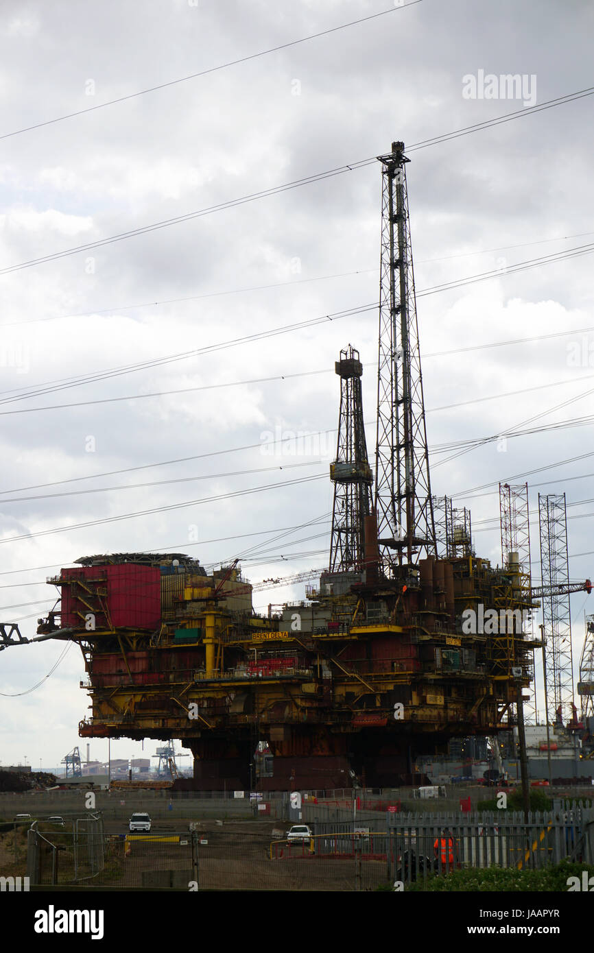 Decommissioned Brent Delta North Sea Shell Oil Rig Platform in Able UK ...