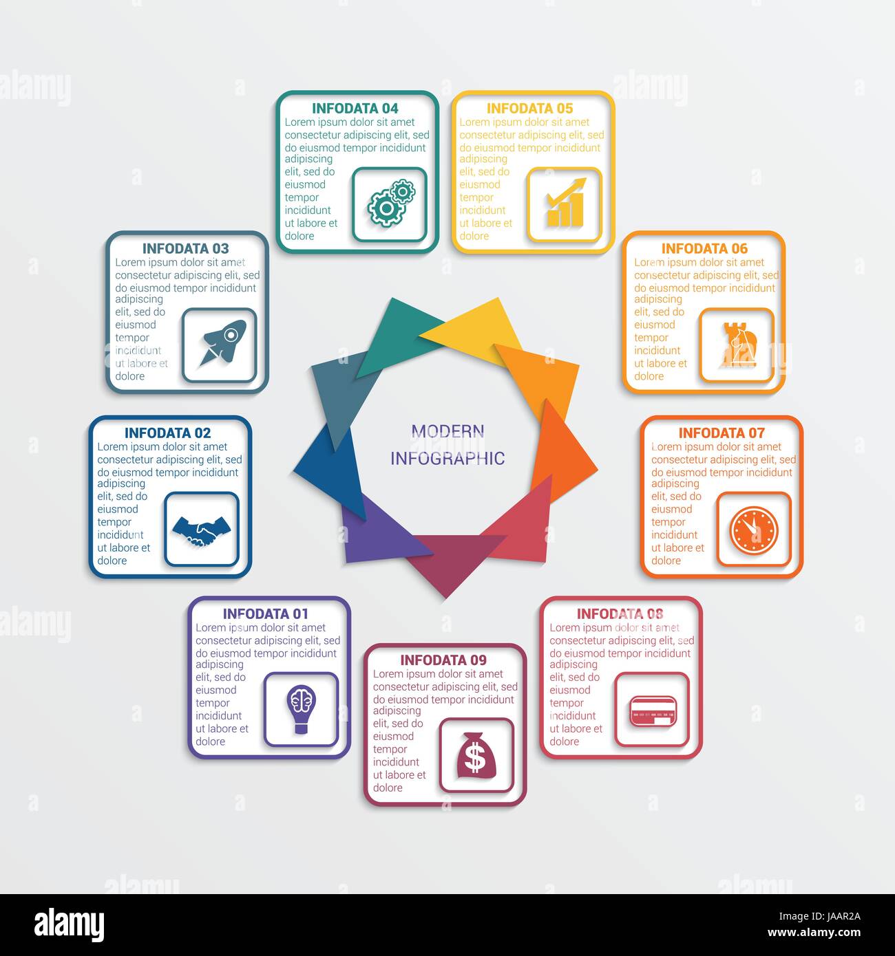 Colour triangles modern infographic template for business concept with ...