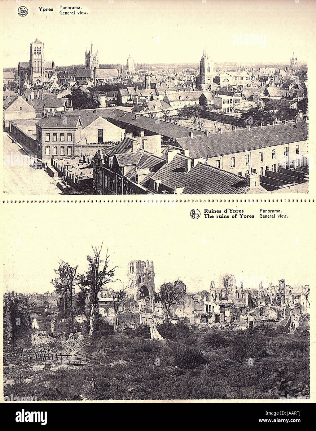 World War One Artillery Destruction of Ypres - Before & After Images ...