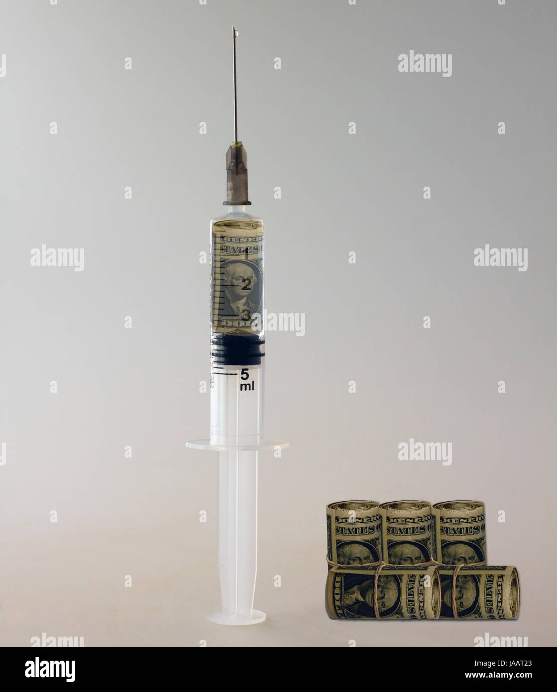 Syringe american money medical shot needle syringe hi-res stock ...