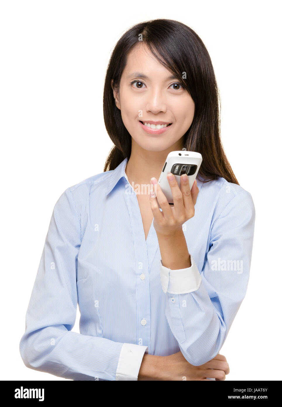 Asian woman texting on mobile phone Stock Photo - Alamy
