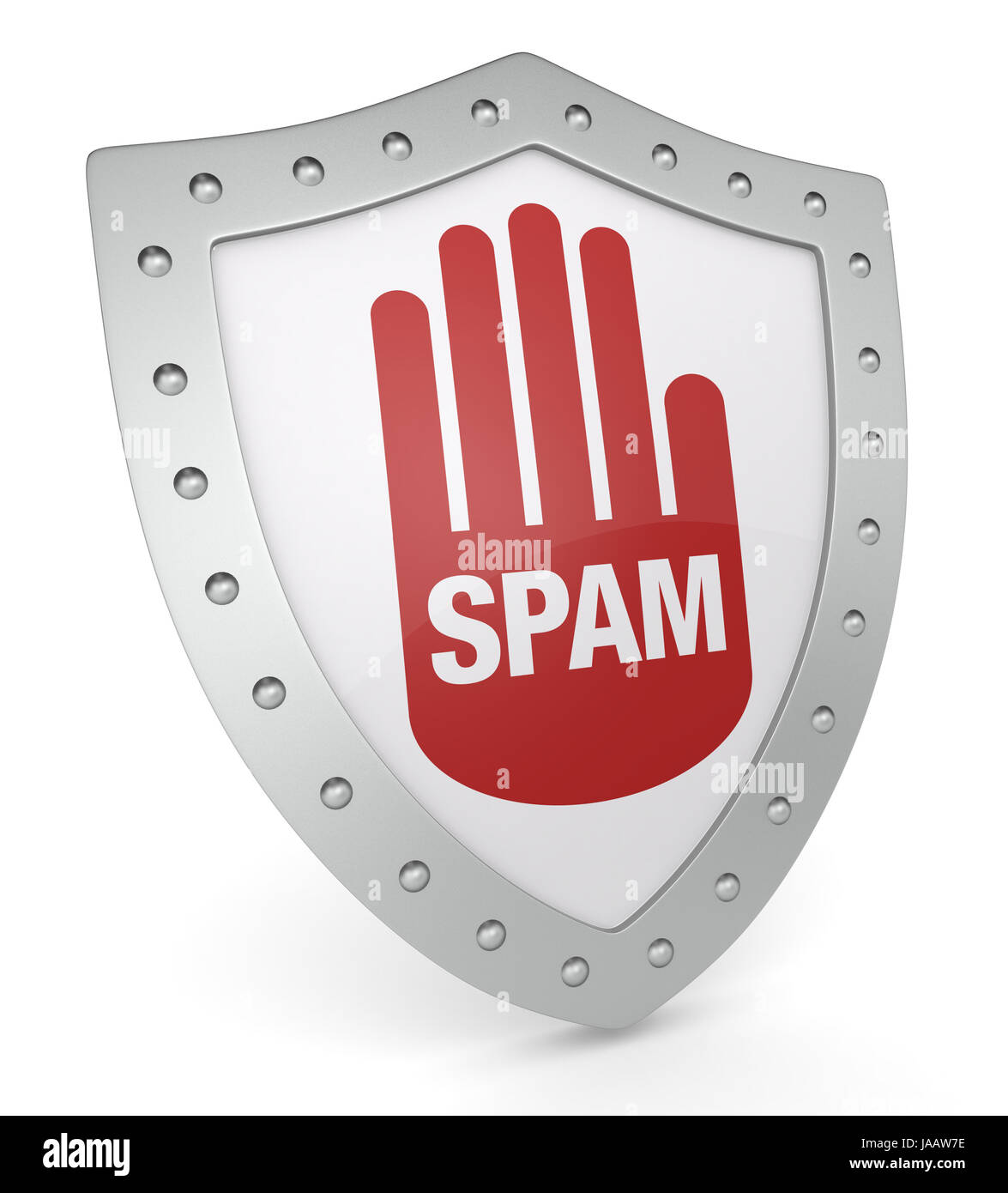 one shield with the word: spam (3d render Stock Photo - Alamy