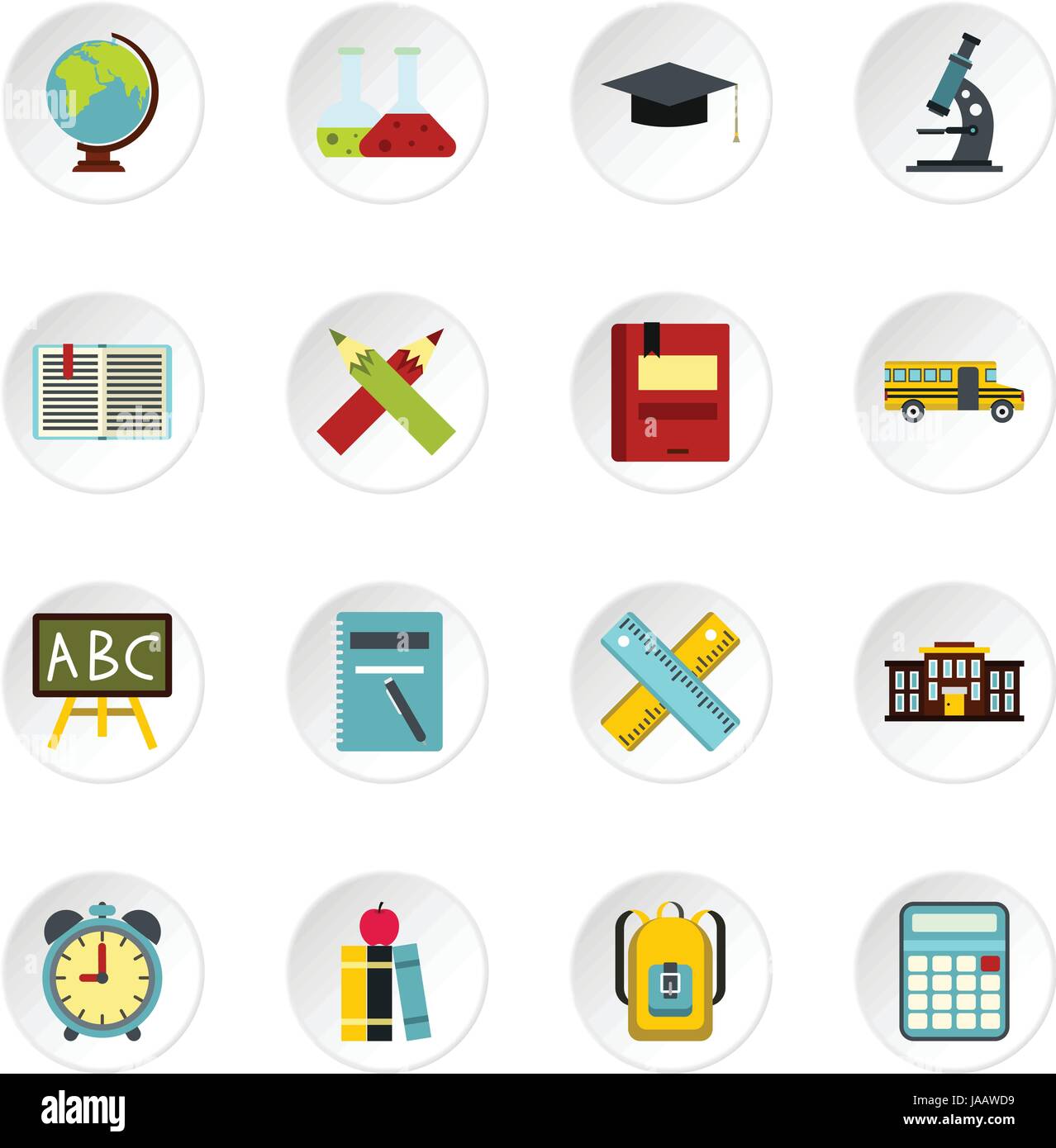 School icons set, flat style Stock Vector Image & Art - Alamy