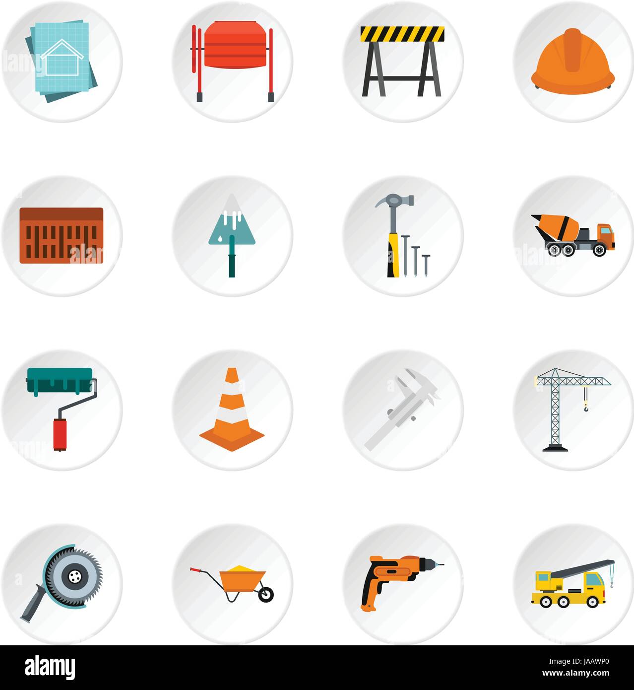 Construction icons set, flat style Stock Vector Image & Art - Alamy