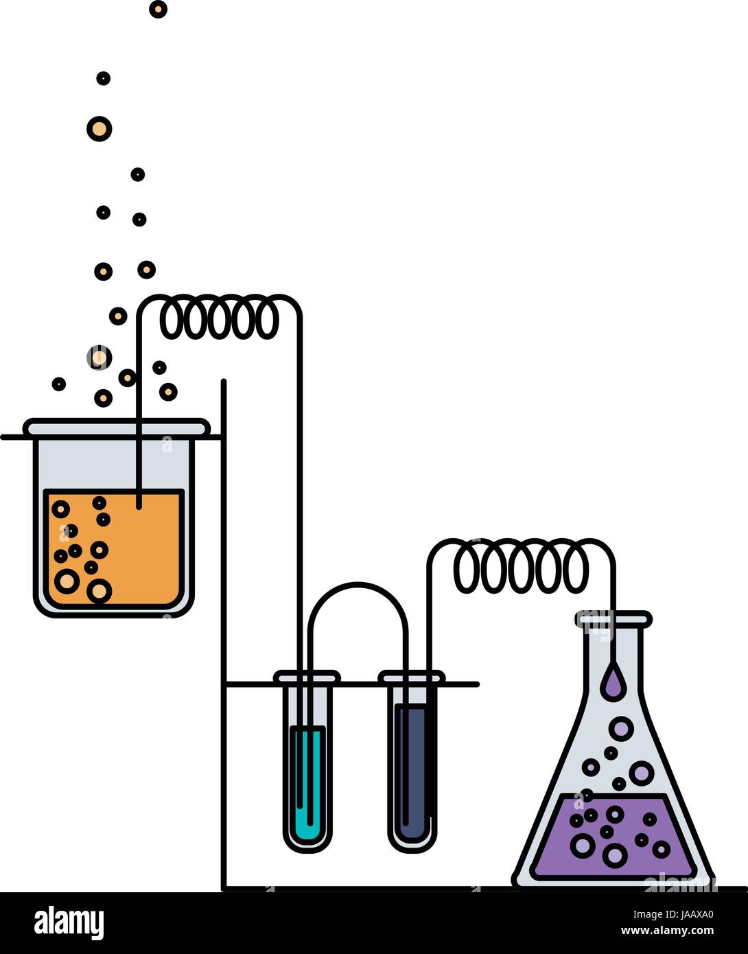 colorful image of scene chemical laboratory with an experiment in ...