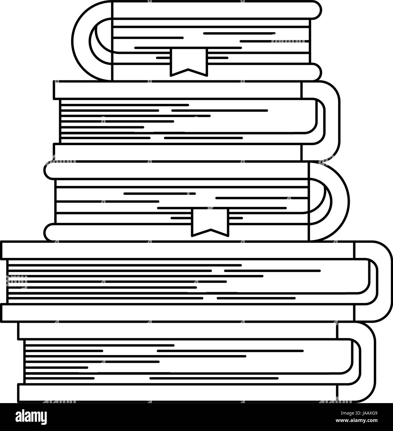 sketch silhouette of stack of books with bookmark Stock Vector Image ...