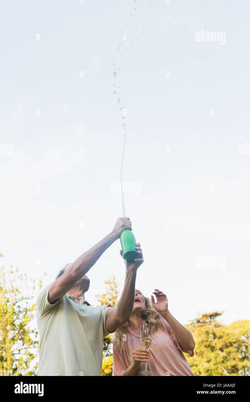 Celebrating spraying champagne hi-res stock photography and images - Alamy