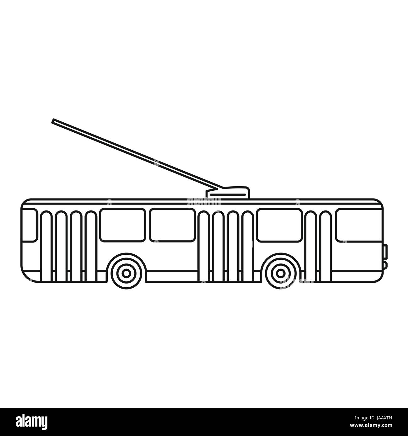 Trolleybus icon, outline style Stock Vector Image & Art - Alamy