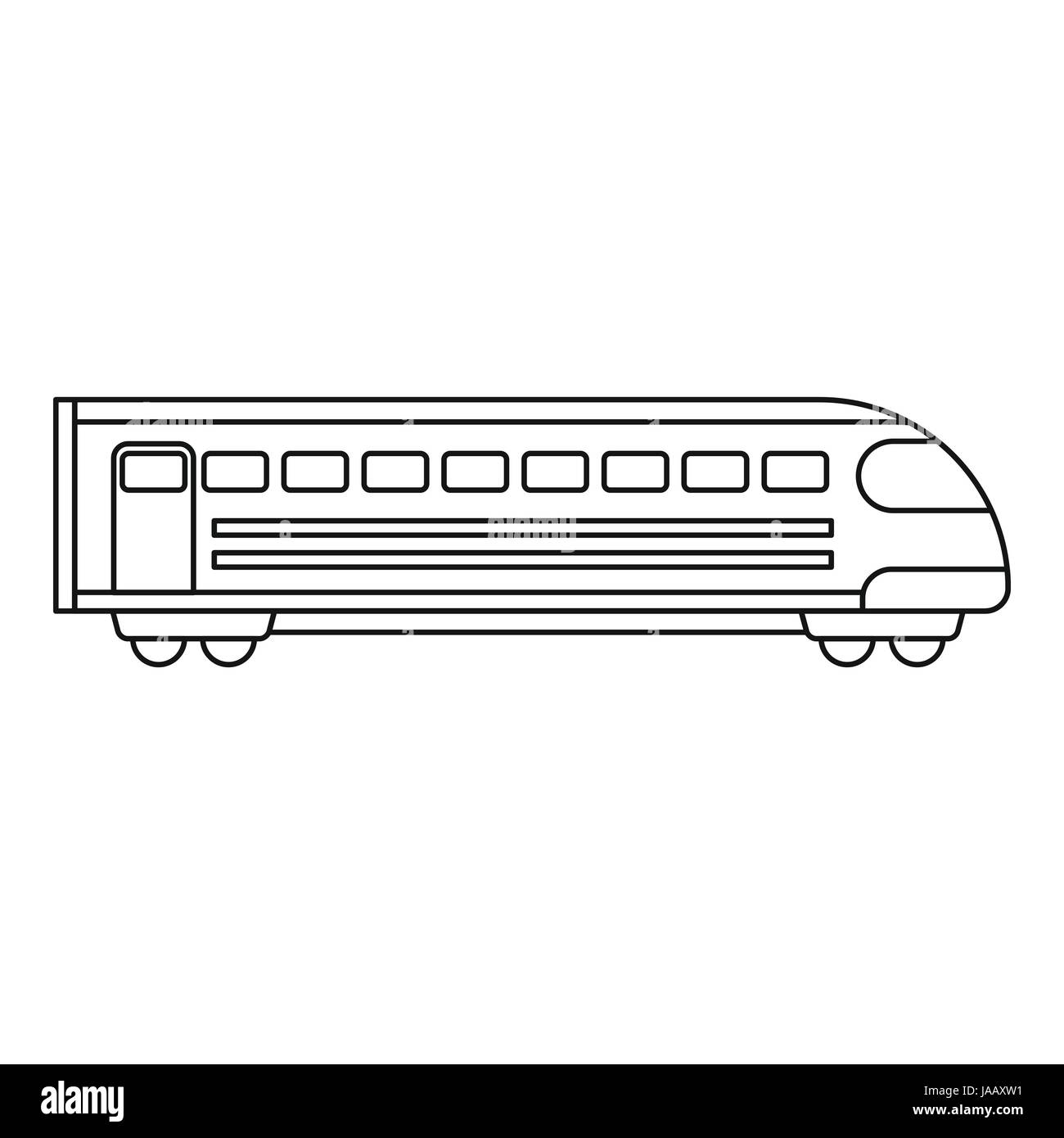 Train icon, outline style Stock Vector Image & Art - Alamy