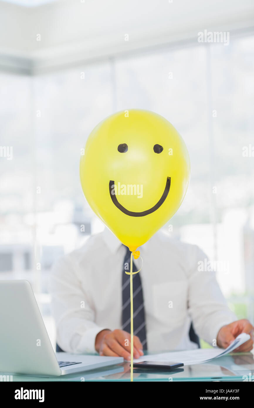 Businessman With Smiley Face Balloon High Resolution Stock Photography ...