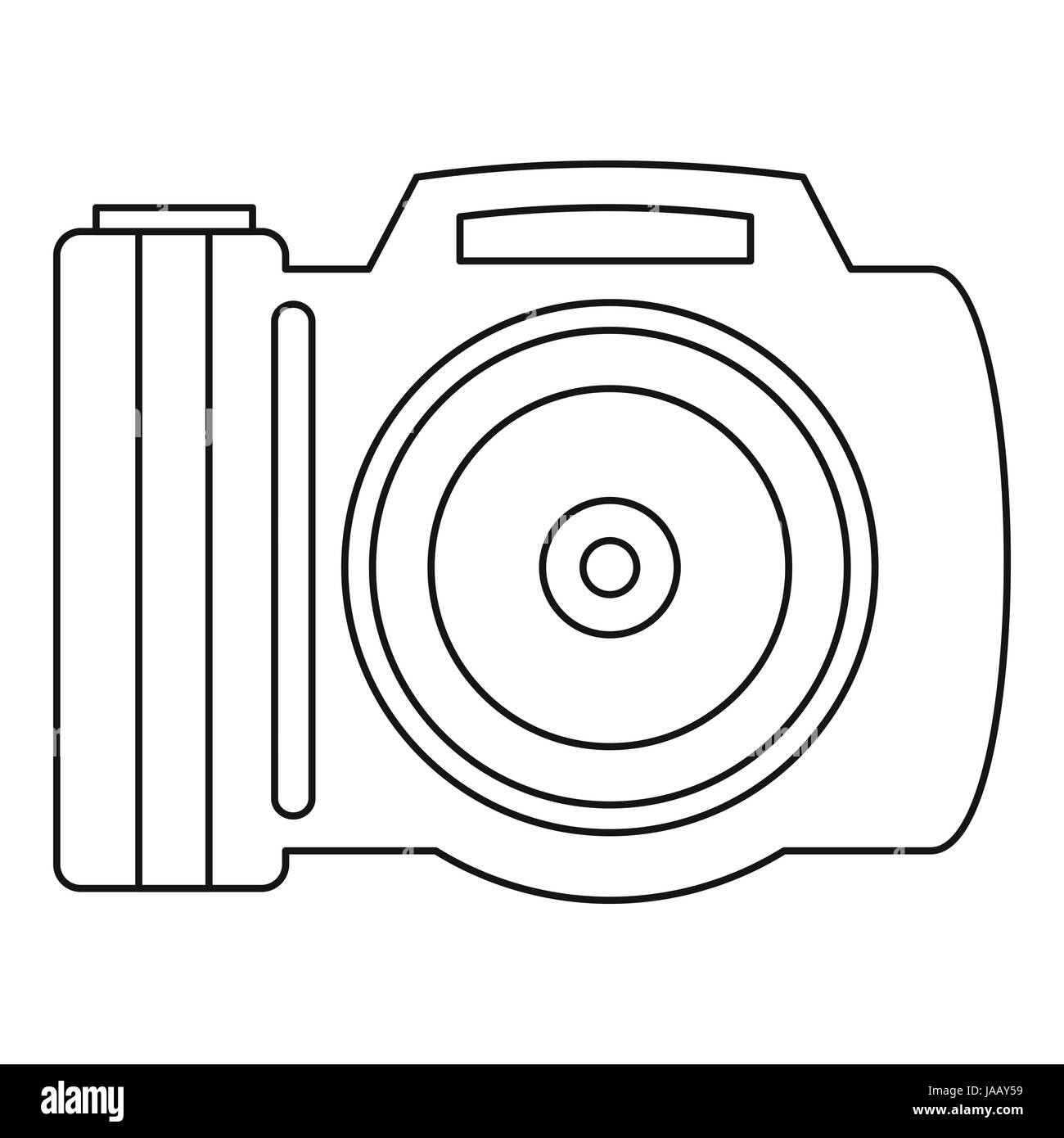 Camera icon, outline style Stock Vector Image & Art - Alamy